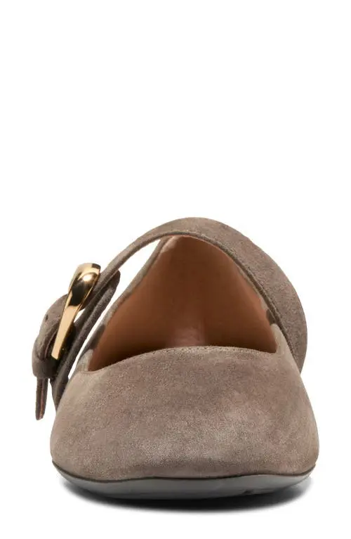 Cole Haan Alissa Mary Jane Leather Flat - Deep Olive Suede