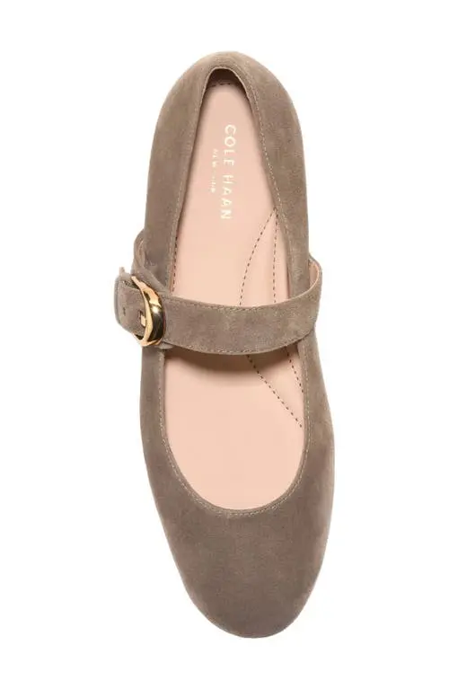 Cole Haan Alissa Mary Jane Leather Flat - Deep Olive Suede