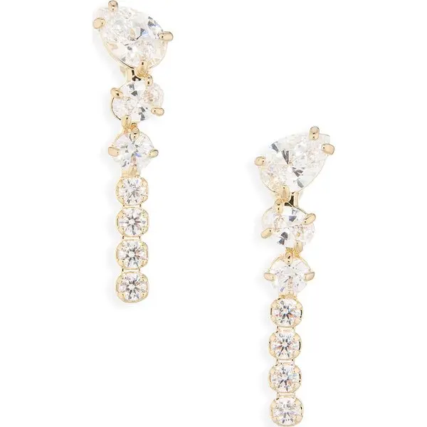 SWAROVSKI Mesmera Mixed Cut Cubic Zirconia Drop Earrings - White/gold