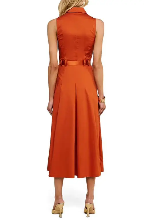 L'Agence Kolton Sleeveless Zip Front Midi Dress