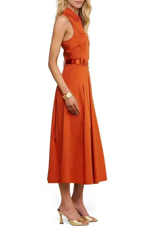 L'Agence Kolton Sleeveless Zip Front Midi Dress