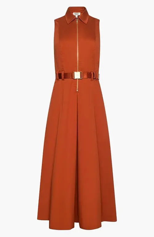 L'Agence Kolton Sleeveless Zip Front Midi Dress