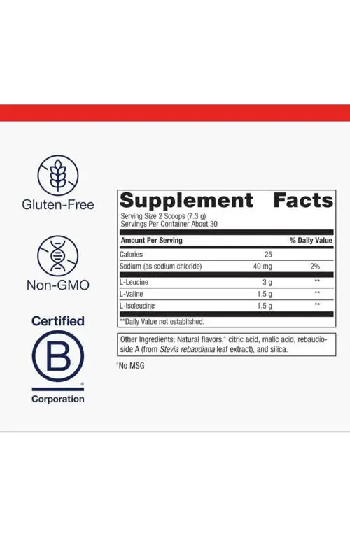 METAGENICS Bcaas Orange Mango Powder Muscle Recovery Supplement 30 Servings