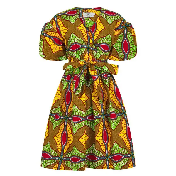 OHEMA OHENE Tabitha African Print Cotton Wrap Dress