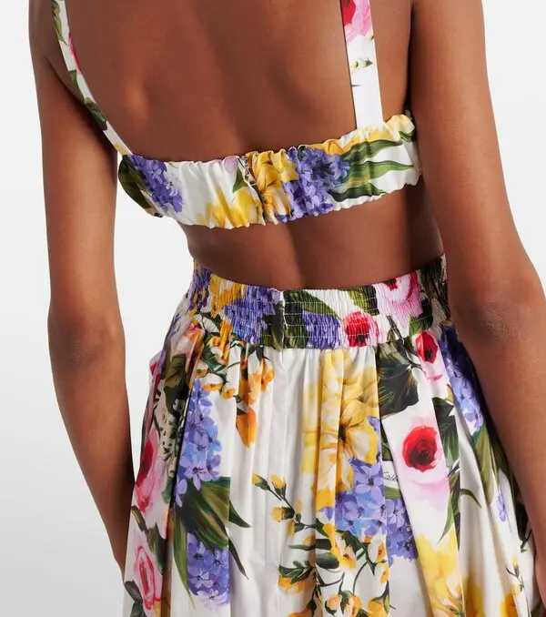 Dolce & Gabbana Floral Cotton Poplin Bra Top