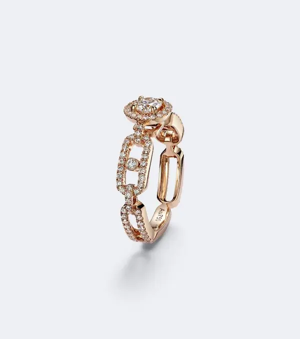 Messika Move Link 18kt Rose Gold Ring With Diamonds