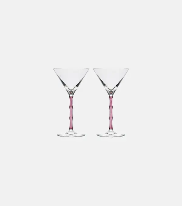 La DoubleJ Bamboo Set Of 2 Martini Glasses