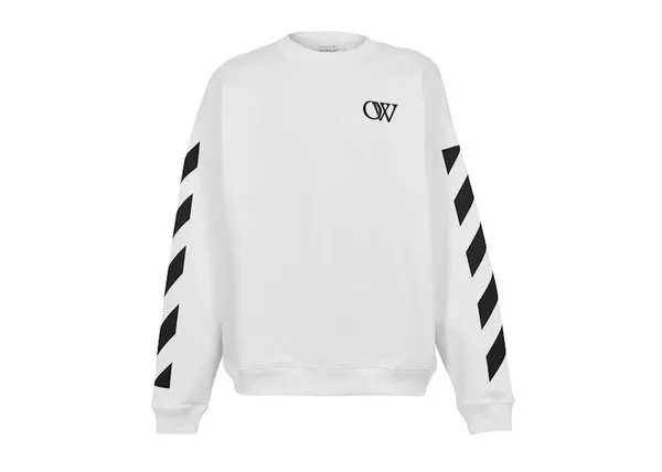 Off-White Off Logo Diagonal Stripes Sweatshirt