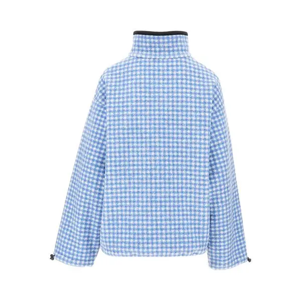 Miu Miu Check Fleece Oversied Blouson Jacket
