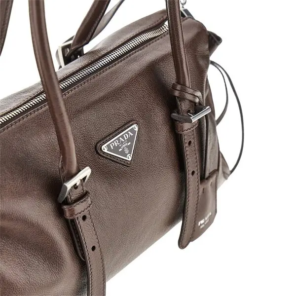 Prada Medium Bonnie Bag In Leather - Brown