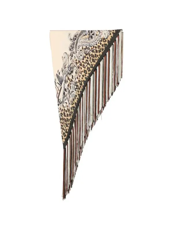 Etro Scarf Fringe "fancy - Beige