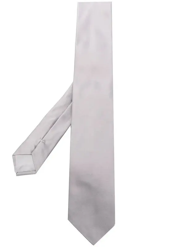 Giorgio Armani Silk Diagonal Stripe Neck Tie - Gray