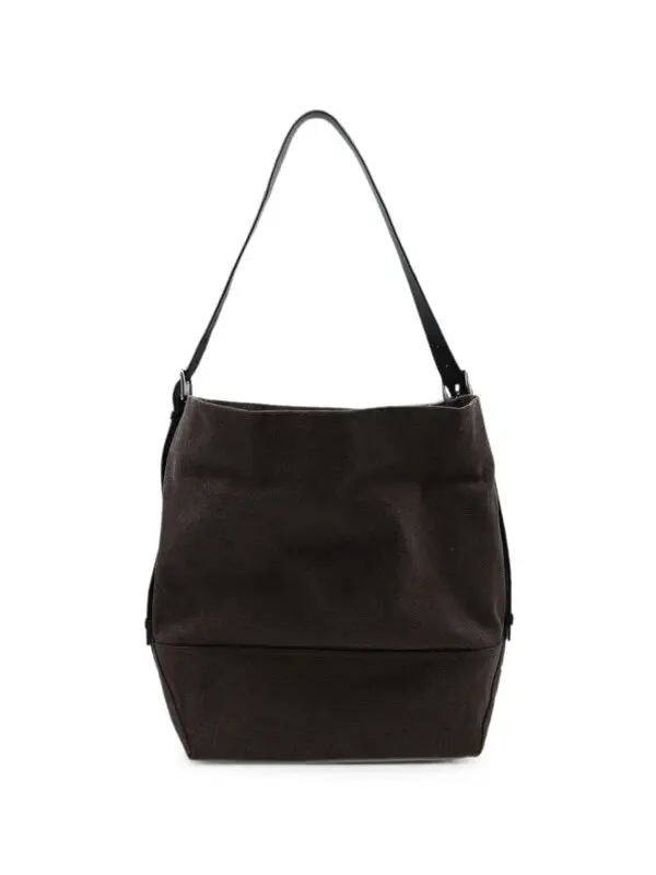 LEMAIRE Handbag Leather Dark Chocolate Belted Tote Bag