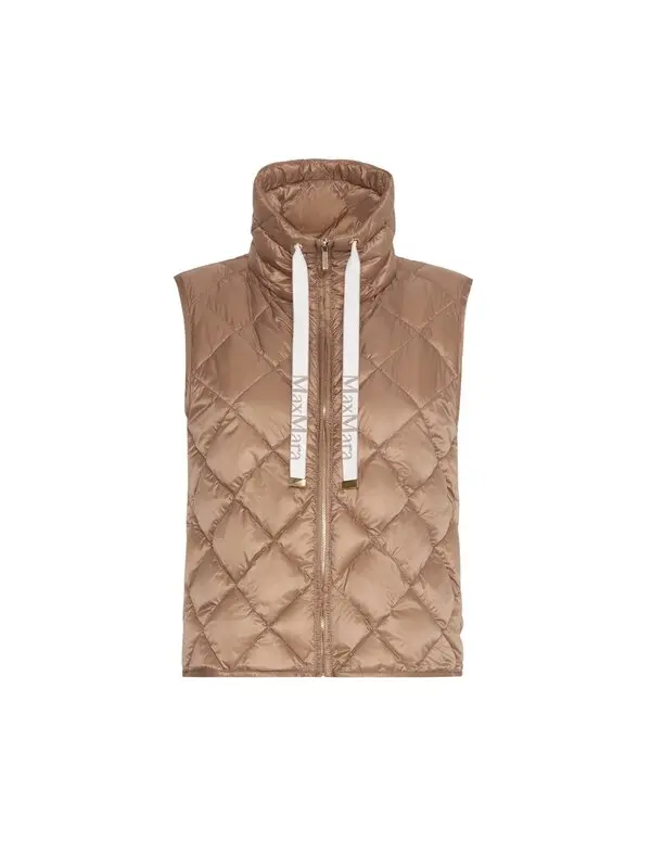 Max Mara Quilted Gilet With Ribbon Detail - Brown
