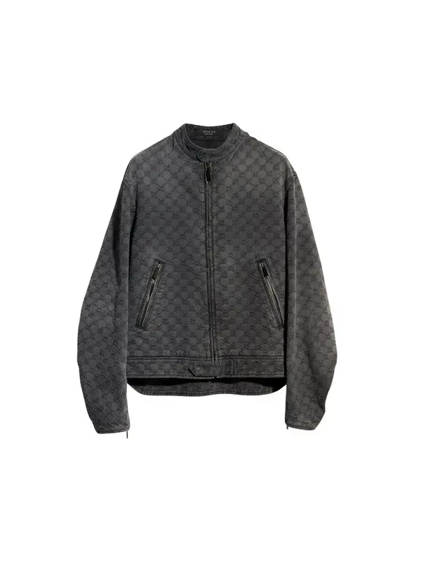 Gucci Cotton Gg Jacquard Zip-up Jacket