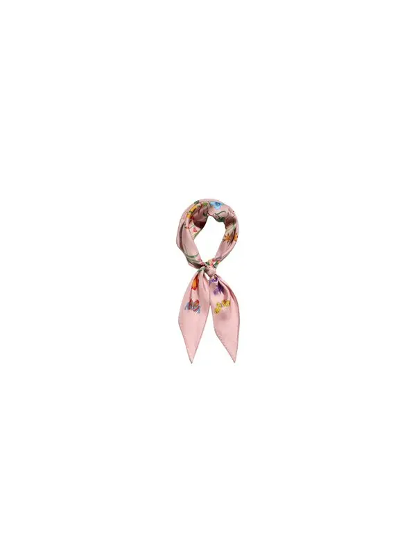 Gucci Diamond Printed Silk Twill Scarf - Pink