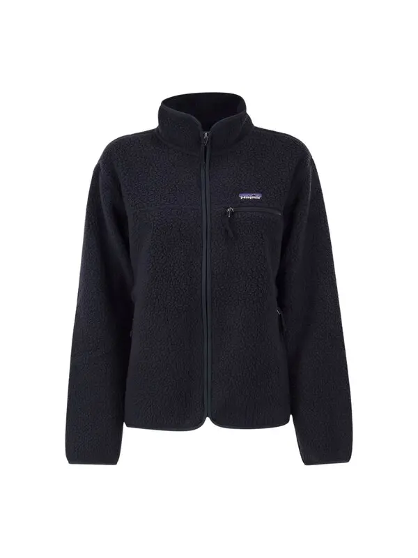 Patagonia Retro Fleece Zip-up Jacket With Logo Detail - Blue