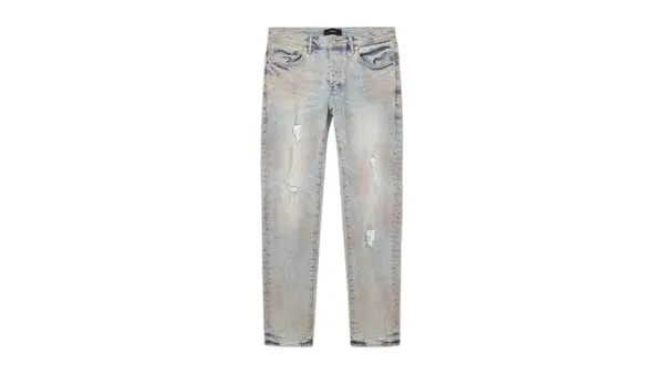 PURPLE BRAND P001 Pink Mud Distressed Jean