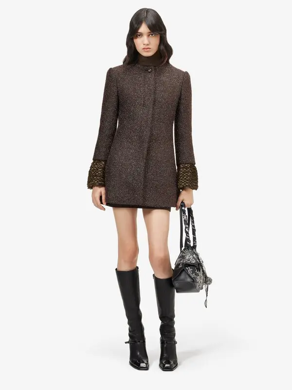 Alexander McQueen Metallic Tweed Coat