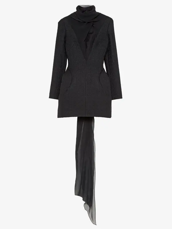 Alexander McQueen Light Tweed Evening Dress - Black