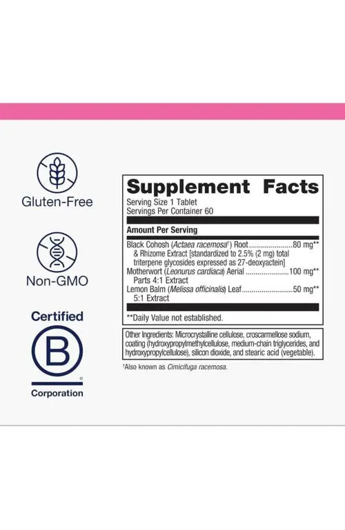 METAGENICS Black Cohosh Plus Menopause Relief Support 60 Tablets