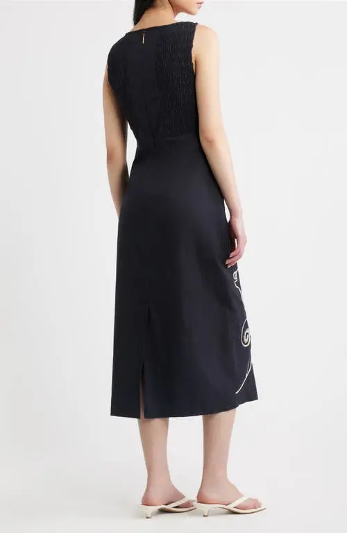 CLEOBELLA Ruxandra Embroidered Midi Dress