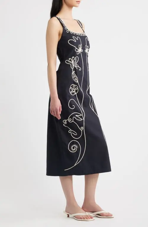 CLEOBELLA Ruxandra Embroidered Midi Dress