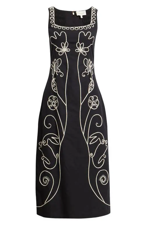 CLEOBELLA Ruxandra Embroidered Midi Dress