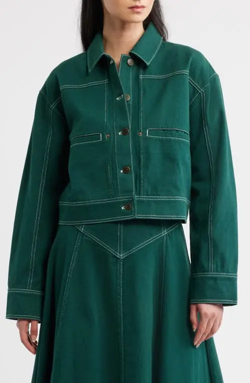 CLEOBELLA Clarke Ruffle Cape Cotton Twill Jacket