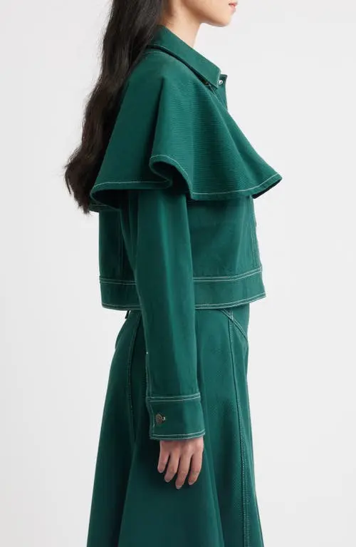 CLEOBELLA Clarke Ruffle Cape Cotton Twill Jacket