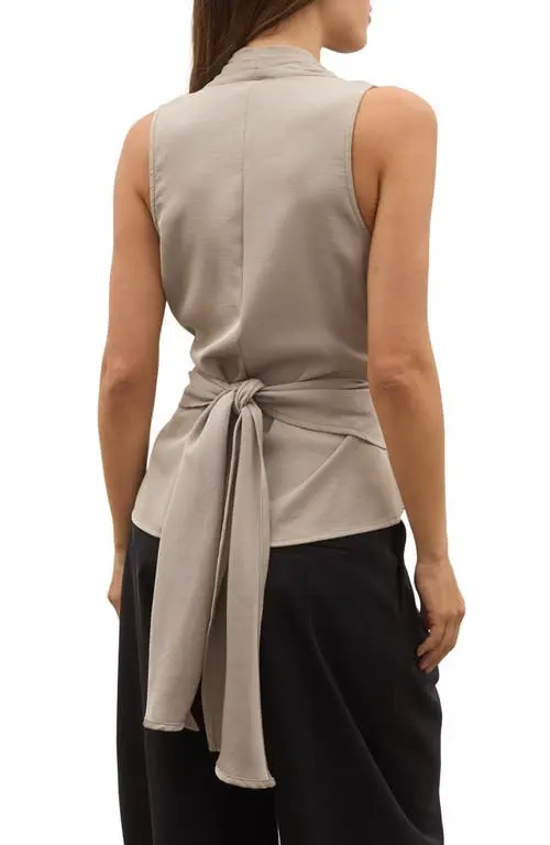 BAYSE Leon Wrap Top With Peplum Hem