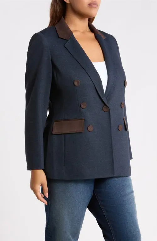 Jones New York Notched Collar Double-breasted Blazer
