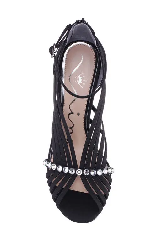 Nina Dani Crystal Embellished Stiletto Sandals - Black