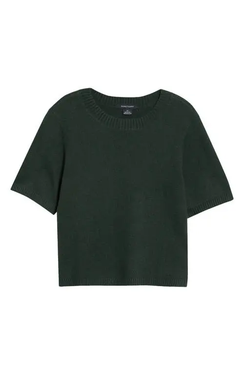 Sanctuary Crewneck Sweater Tee With Short Sleeves - Forest