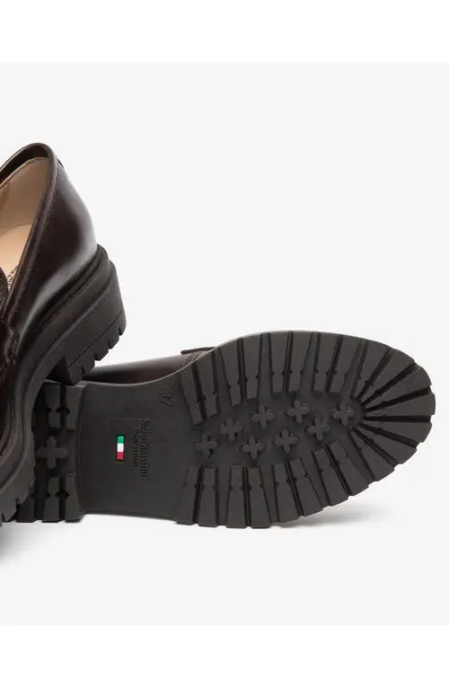 NEROGIARDINI Bit Platform Lug Sole Loafer - Chocolate