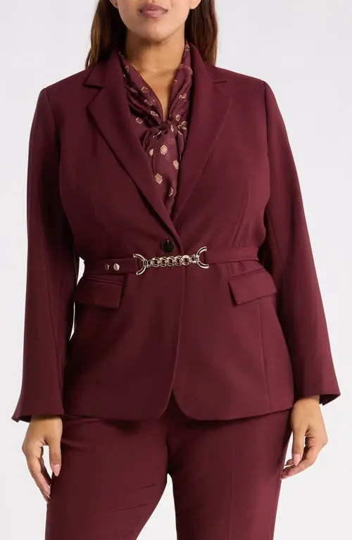 Anne Klein One-button Notch Collar Blazer - Barolo