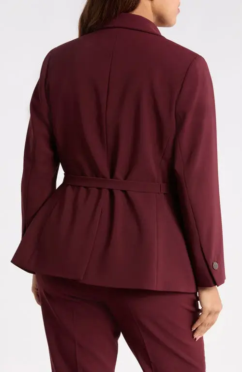Anne Klein Single-breasted Notched Lapel Blazer With Chain Detail Belt - Barolo