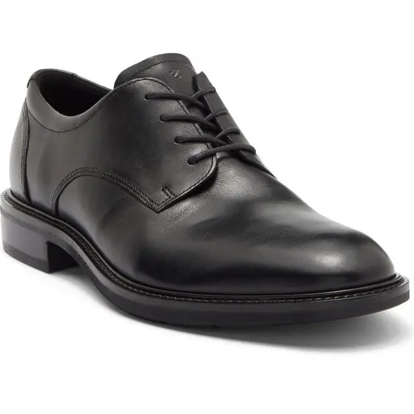Ecco Metropole Prague Plain Toe Derby - Black