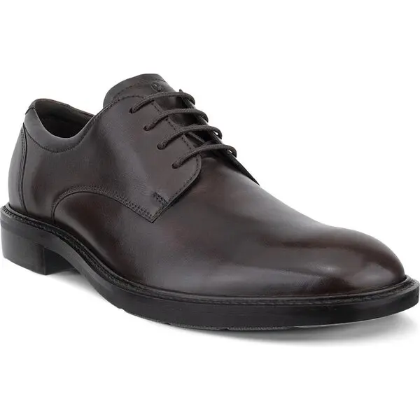 Ecco Metropole Prague Plain Toe Derby - Brown