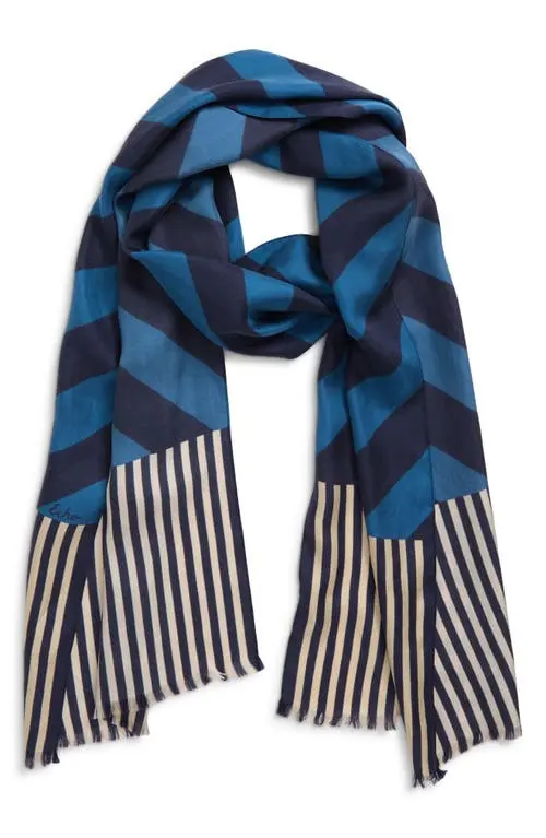 Echo Striped Silk Oblong Scarf
