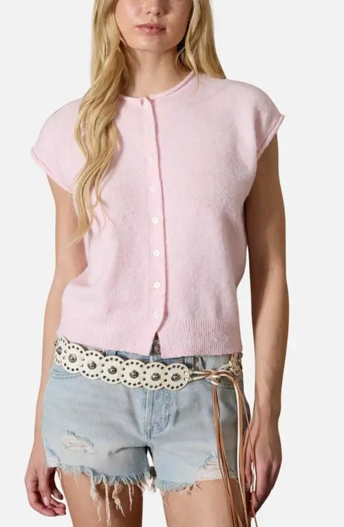 J.O.A. Cap Sleeve Cardigan - Pink