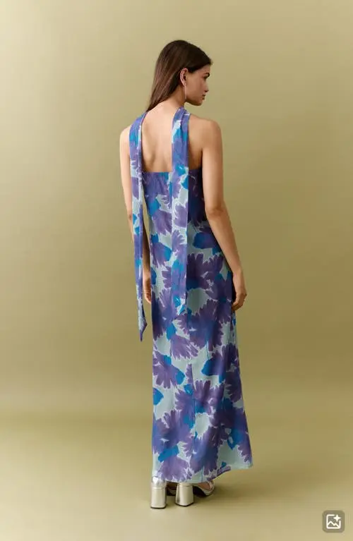 Mango Scarf Print Strapless Maxi Dress
