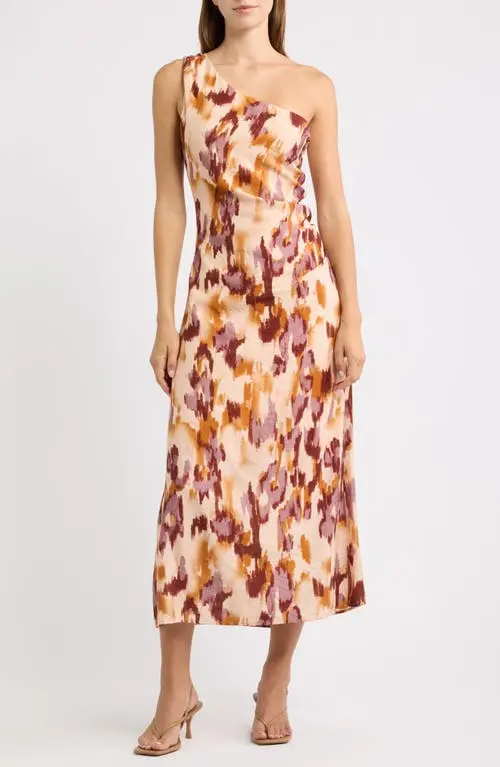 Sam Edelman One-shoulder Abstract Print Dress