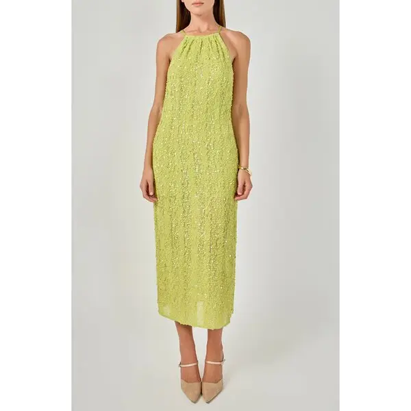 Endless Rose Sequin Halter Maxi Dress