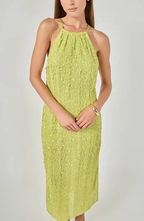 Endless Rose Sequin Halter Maxi Dress