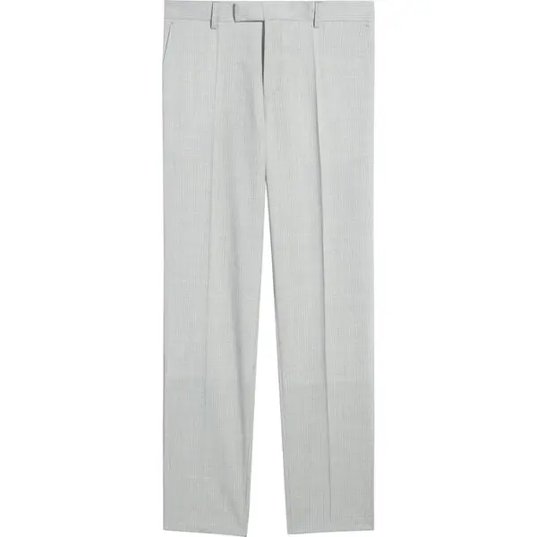 BOSS Genius Pinstripe Wool Trousers - Open Grey