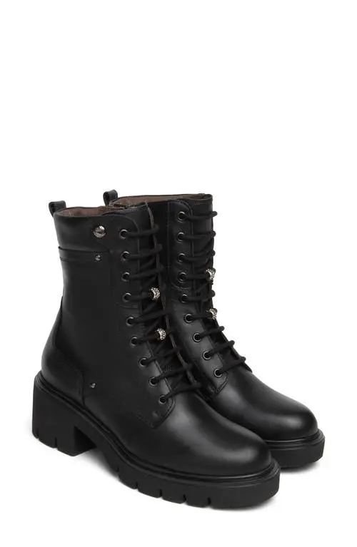 NEROGIARDINI Block Heel Combat Boot - Black
