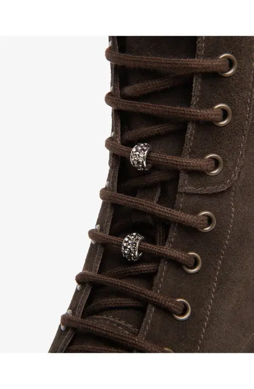 NEROGIARDINI Block Heel Combat Boot - Chocolate