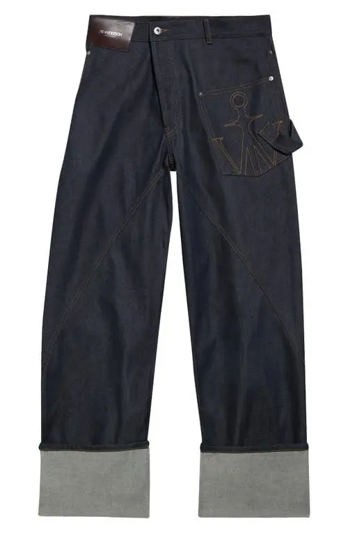 JW Anderson Cuffed Twisted Workwear Jeans