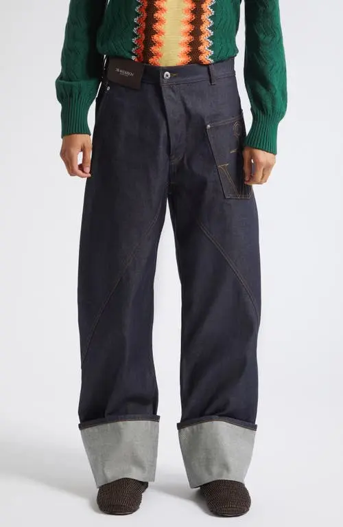 JW Anderson Cuffed Twisted Workwear Jeans - Indigo